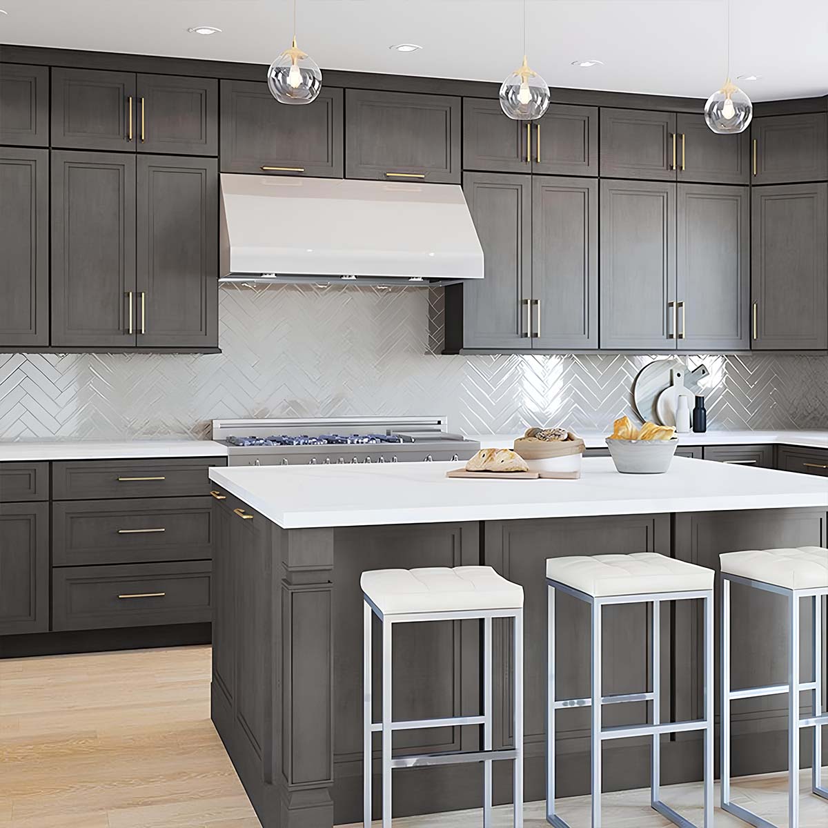 LessCare Milan Slate Cabinets: Sleek and Contemporary