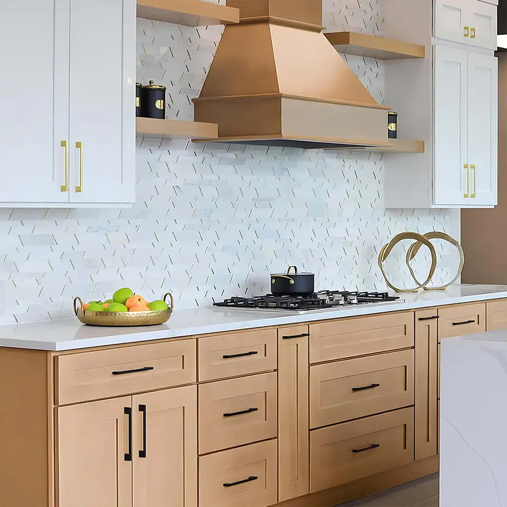 LessCare Shaker Toffee Cabinets – Warm Wood Look – AllCabinets.com