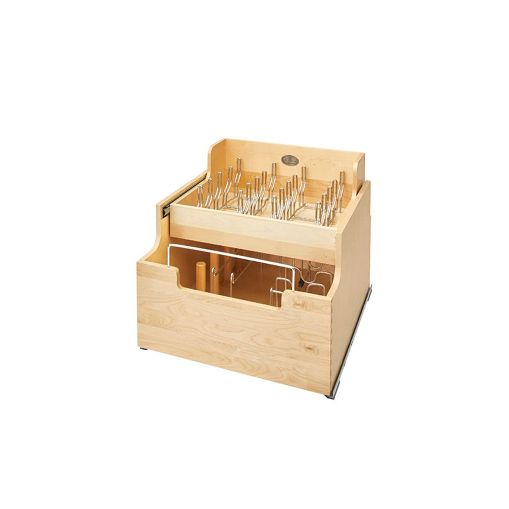 Wolf Classic Waverly Hazelnut Stain Base Tiered Cookware Organizer Ins ...