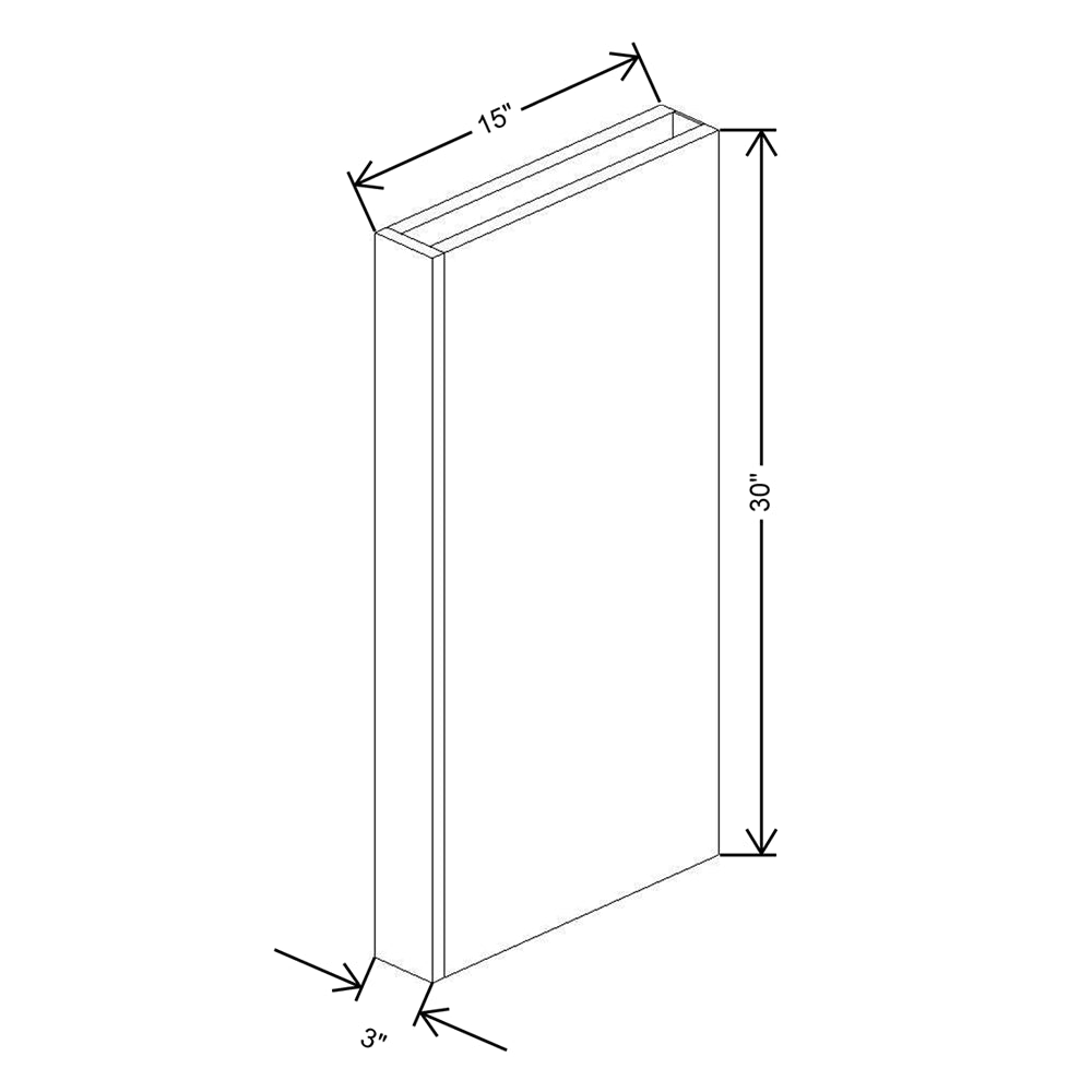 CNC Luxor White 3" W X 30" H X 15” D Column – AllCabinets.com