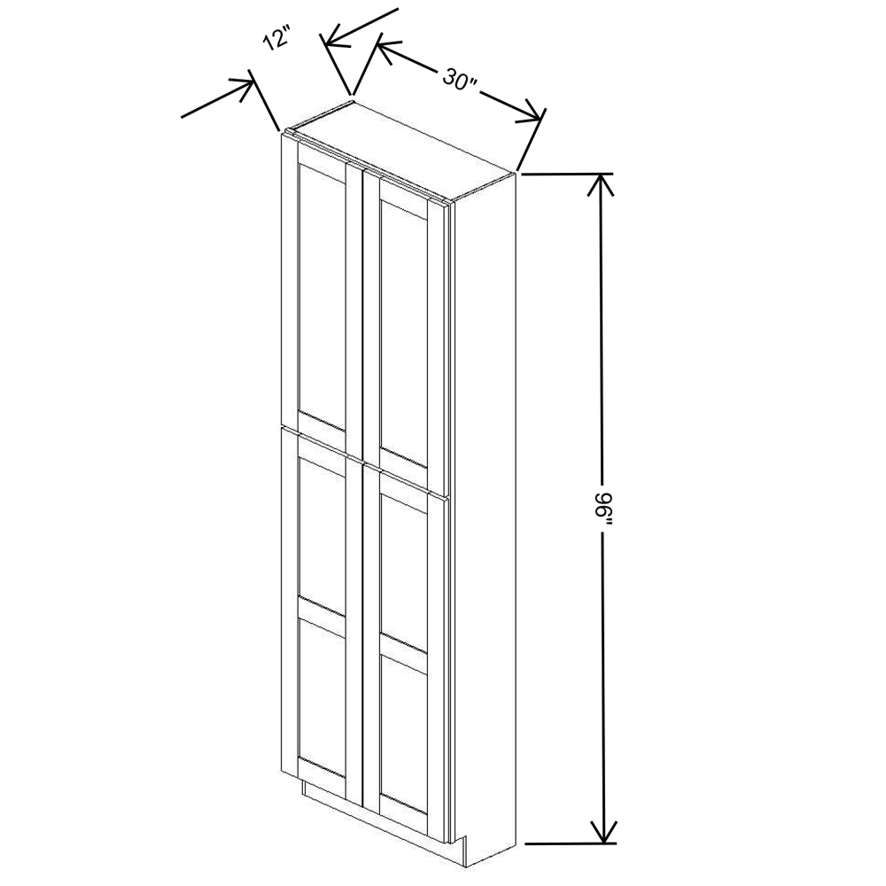 Fabuwood Allure Onyx Frost30"W X 96"H X 12"D Tall Pantry – AllCabinets.com