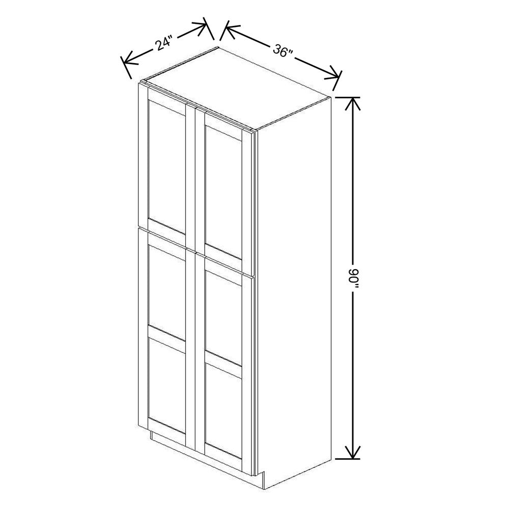 Fabuwood Allure Onyx Frost36"W X 90"H X 24"D Double Door Pantry ...